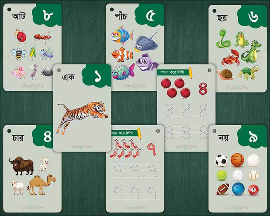 TOWNSTORE EARLY LEARNING PRESCHOOL BANGLA ACTIVITY FLASH CARDS | Wafilife