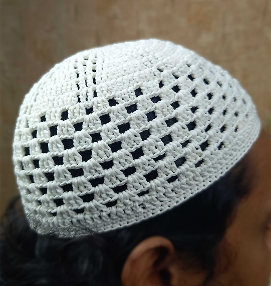 হাতেবোনা টুপি - সামার কালেকশন (White) | Wafilife