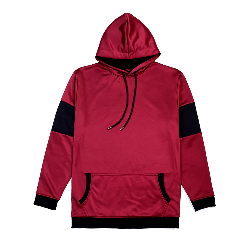 Hoodie : China Contrast Hoodie - Maroon Radiant | Wafilife