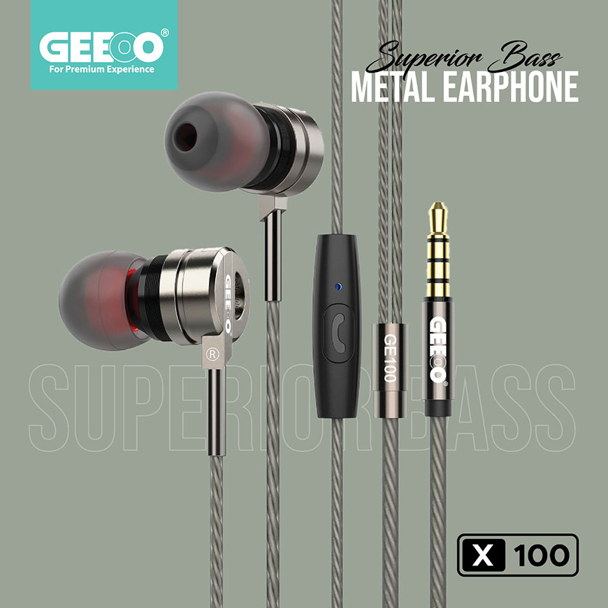 GEEOO Superior Bass Metal Earphone X100 | Wafilife