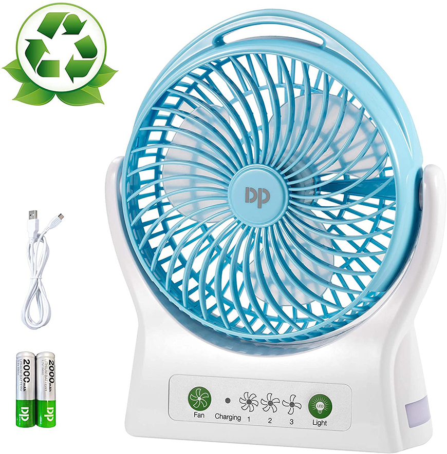 Duration Power DP 7605 Rechargeable Table Fan With LED Light | Wafilife