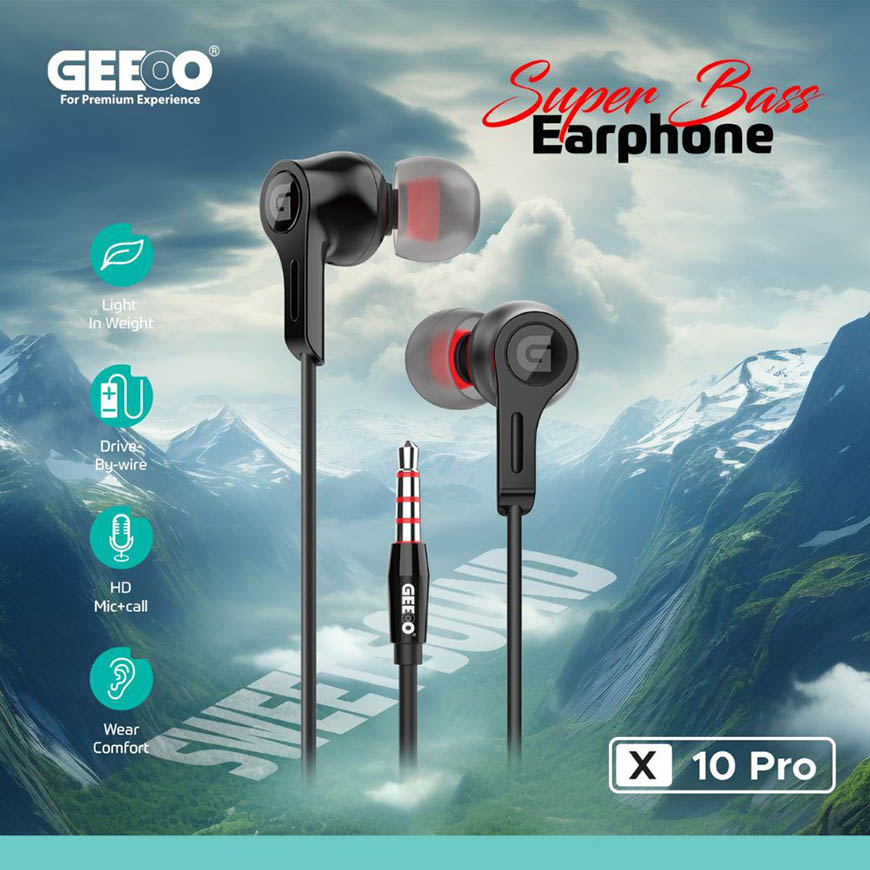 Geeoo X10 PRO Super Bass Earphone | Wafilife
