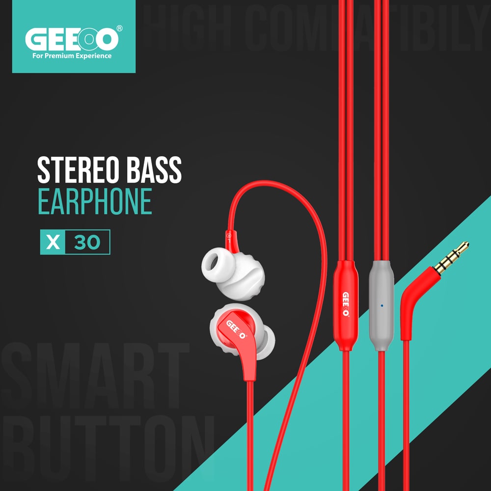 GEEOO X-30 Deep Bass Earphone | Wafilife