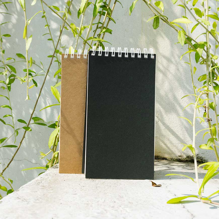Studio Series Spiral-Bound Kraft & Black Notebook 2-Pack | Wafilife