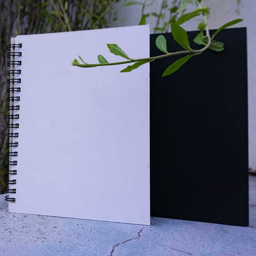 Executive Series Black & White Cover Spiral Notebook 2-Pack | Wafilife
