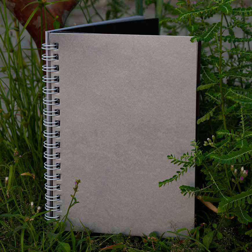 Silver Coated Paper Black Spiral & Studio Series Notebook 2-Pack | Wafilife