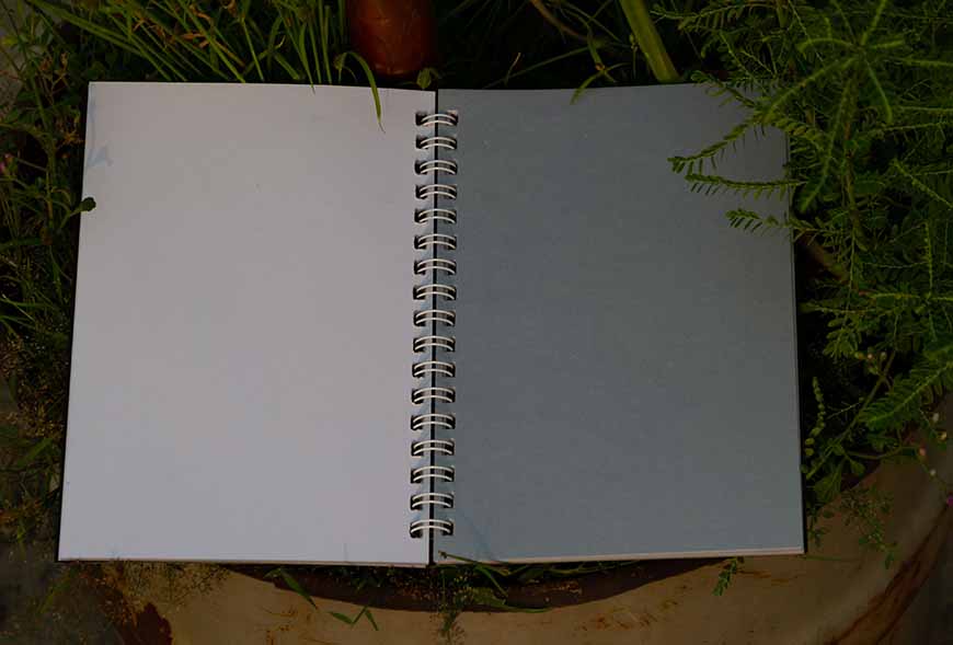 Silver Coated Paper Black Spiral Notebook | Wafilife