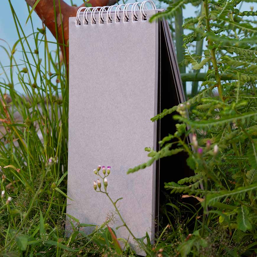 Silver Coated Paper Black Spiral Studio Series Notebook | Wafilife