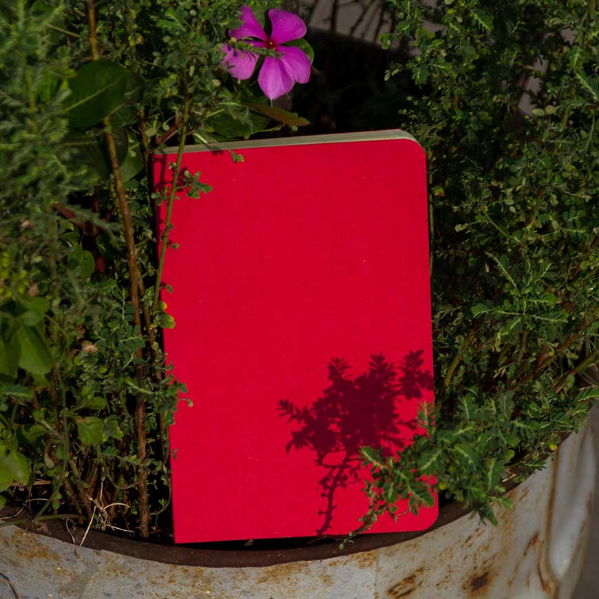 Yellowish Page Hand Made Red Cover Notebook | Wafilife
