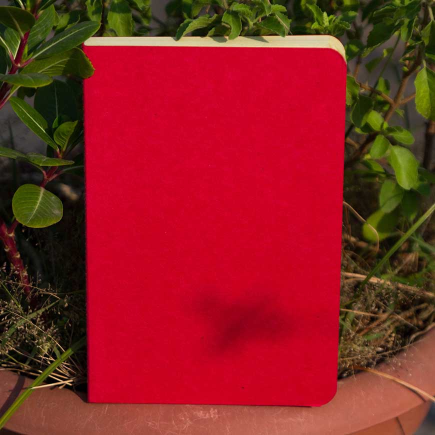 Yellowish Page Hand Made Red Cover Notebook | Wafilife