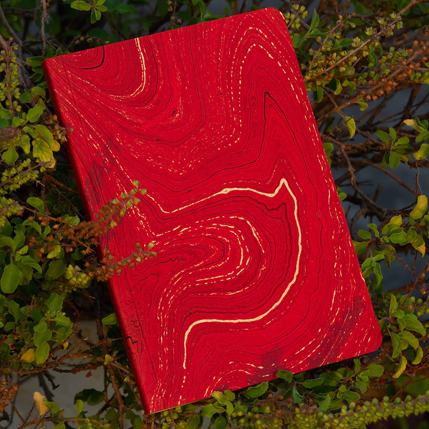 Texture Notebook (Jute Handmade Board Cover) (Red) | Wafilife