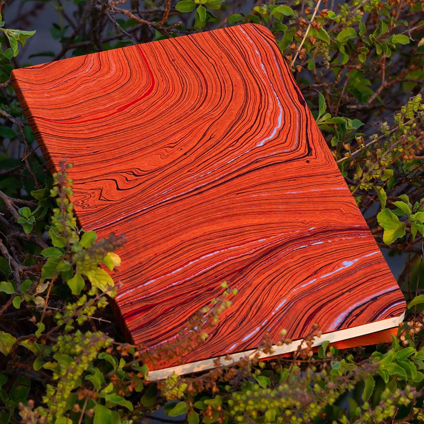 Texture Notebook (Jute Handmade Board Cover) (Orange) | Wafilife