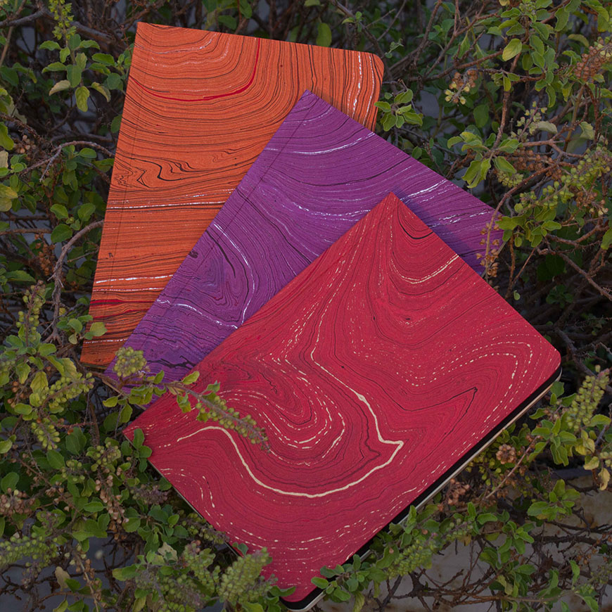 Texture Notebook (Jute Handmade Board Cover) 3-Pack | Wafilife