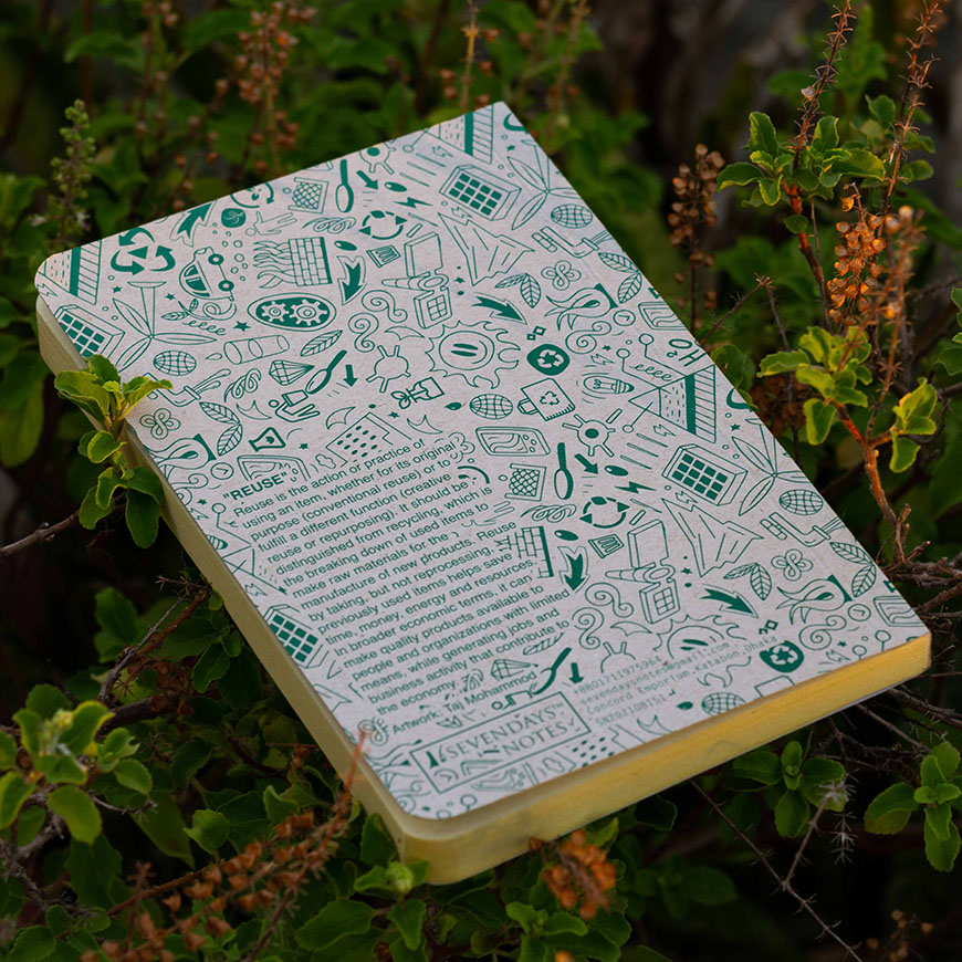 Tent Series Yellowish Page Reduce Reuse Recycle Green Cover Notebook ...