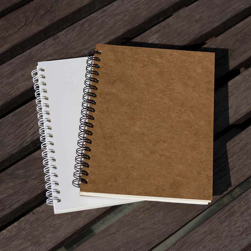 Executive Series Kraft & White Cover Spiral Notebook 2-Pack | Wafilife