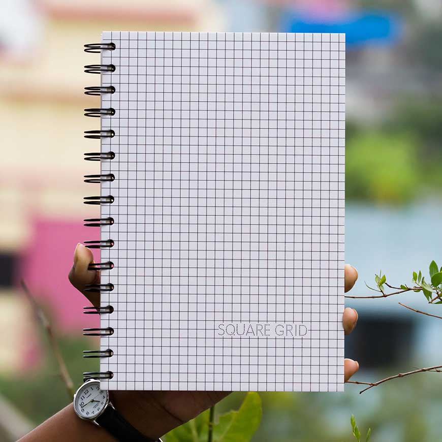 Designer Series Spiral Graph/Grid Notebook | Wafilife