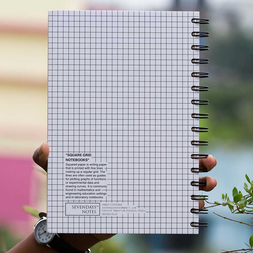 Designer Series Spiral Graph/Grid Notebook | Wafilife