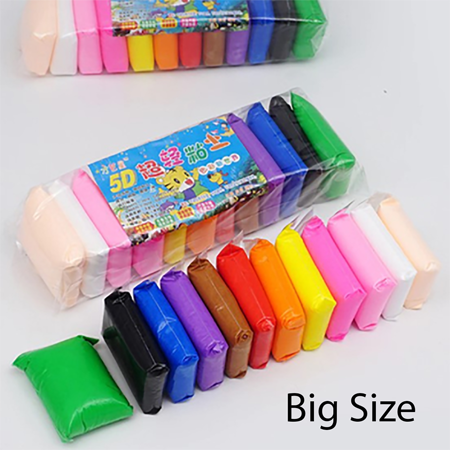 12 Colors Soft Super Light Clay Ultra Light Creative Art and Craft Air Dry Super Clay with ...