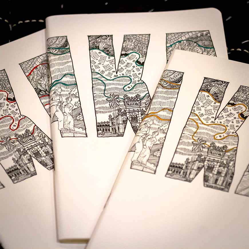 Dhaka(Red, Yellow, Green Line) Notebook (SN202404387) 3-Pack | Wafilife