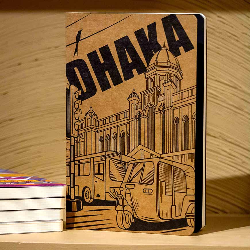Work Size Dhaka (Line) Kraft Cover Notebook (SN202309382) | Wafilife