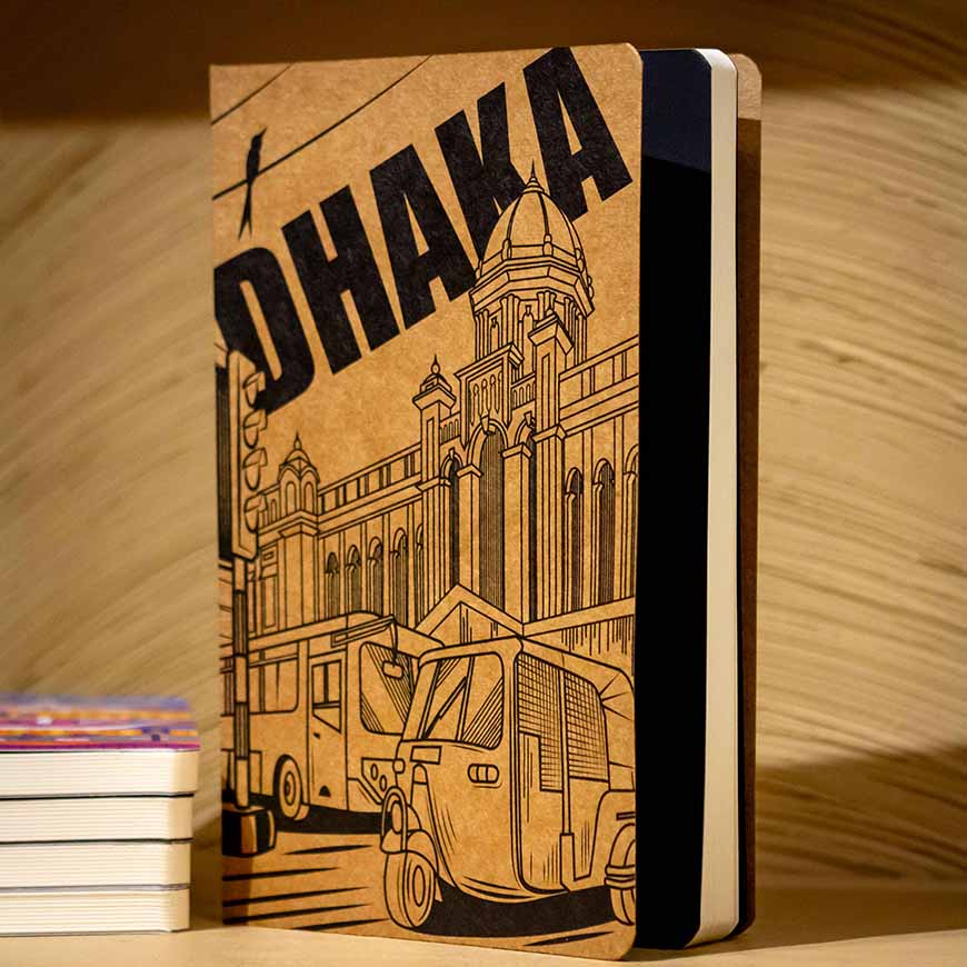 Work Size Dhaka (Line) Kraft Cover Notebook (SN202309382) | Wafilife