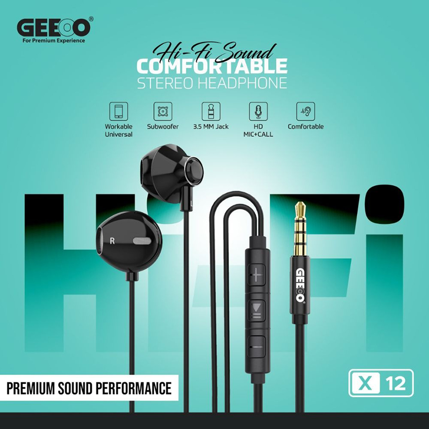 GEEOO X12 Powerful Sound Experience Earphone | Wafilife