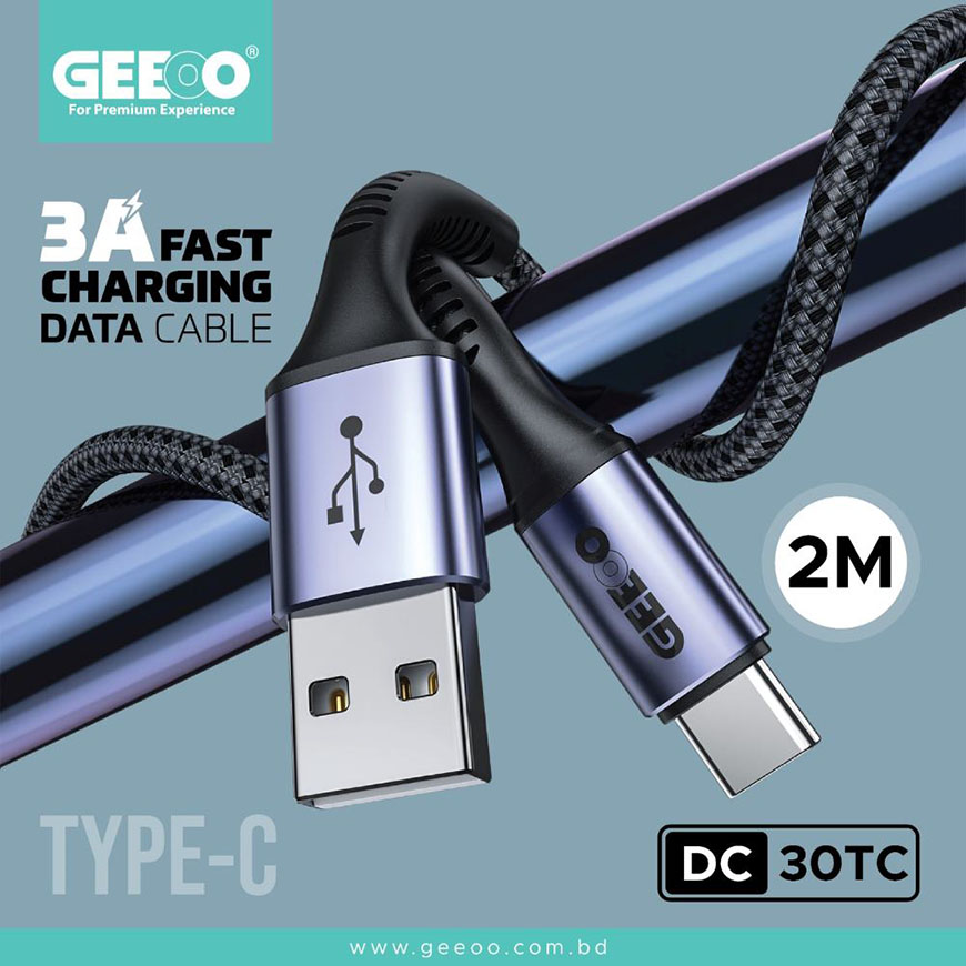 GEEOO DC30TC 3A Fast Charging Data Cable (Type-C) | Wafilife
